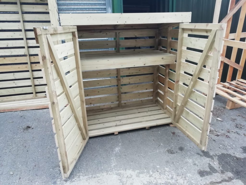 Single Log Storage Box With Cover Door ( Fits 1 Bulk + Kindling ...