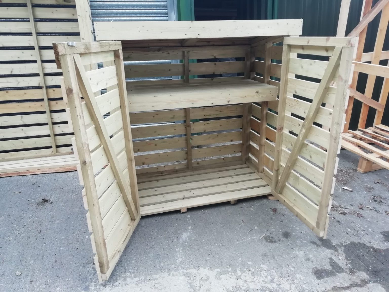 Single Log Storage Box With Cover Door ( Fits 1 Bulk Bag + Kindling ...