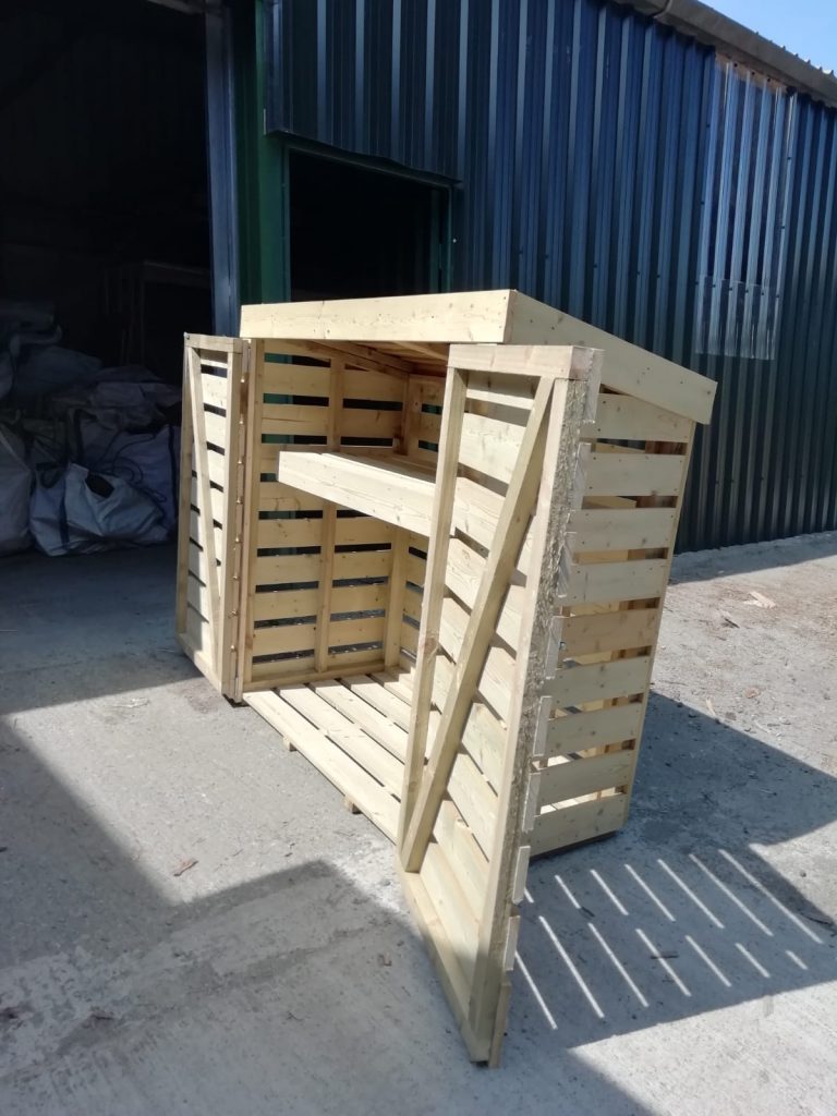 Single Log Storage Box With Cover Door ( Fits 1 Bulk Bag + Kindling ...